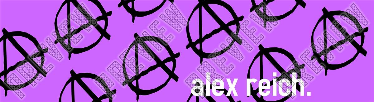 "alex reich ANARCHY version 2" By:Alex Reich 8 Inch Skateboard Deck