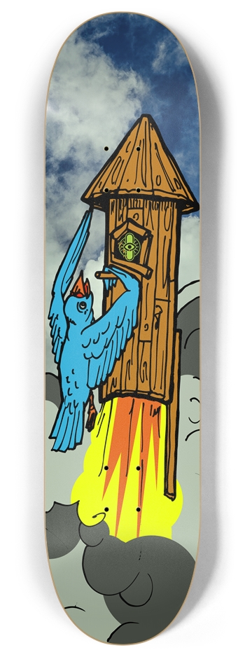 2023 Logo Bird Rocket Glow 8 Inch Skateboard Deck