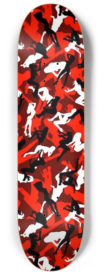 Pinup Camo Red 8-1/4 Skateboard Deck