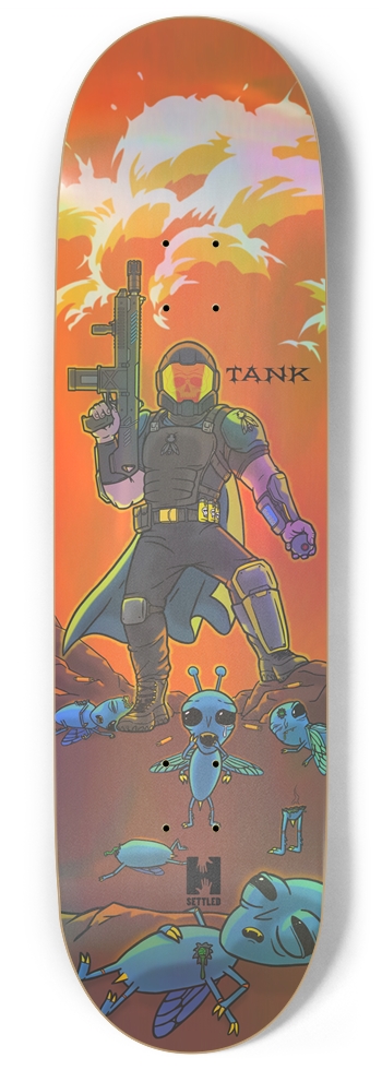 Space Invader (Tank) 9 Inch Skateboard